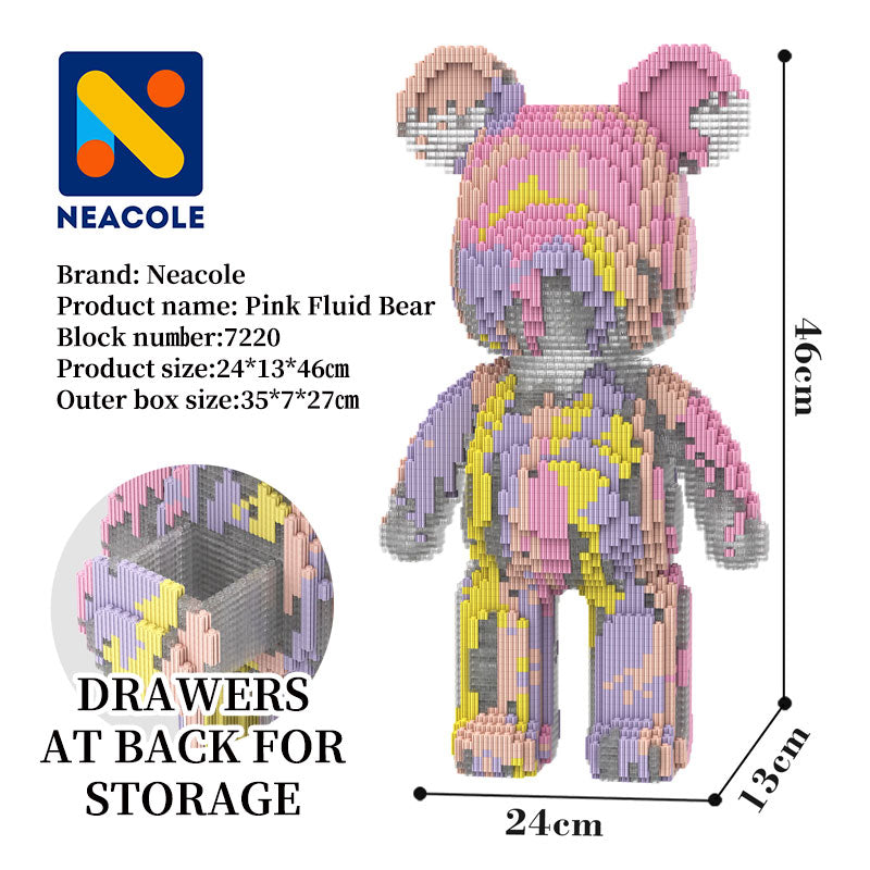 Pink Fluid Bear Bear Building Block, Neacole building block bear – My Store