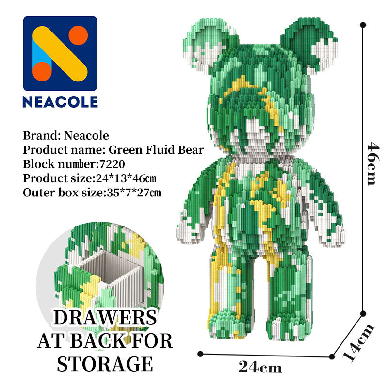 Green Fluid Bear Bear Building Block, Neacole building block bear – My ...